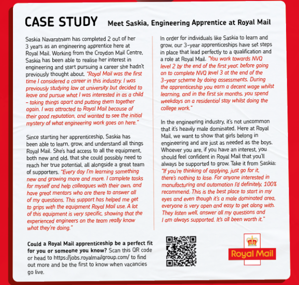 Royal Mail: Saskia - The Apprenticeship Guide